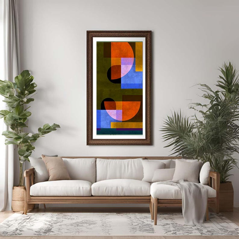 Long Narrow Wall Art Colorful Modern Print Vertical Tall Abstract ...