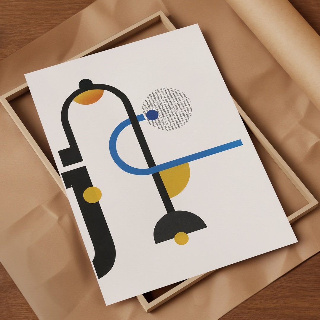 Letter I Alphabet Art Print, Modern Abstract Art, Geometric Wall Art ...