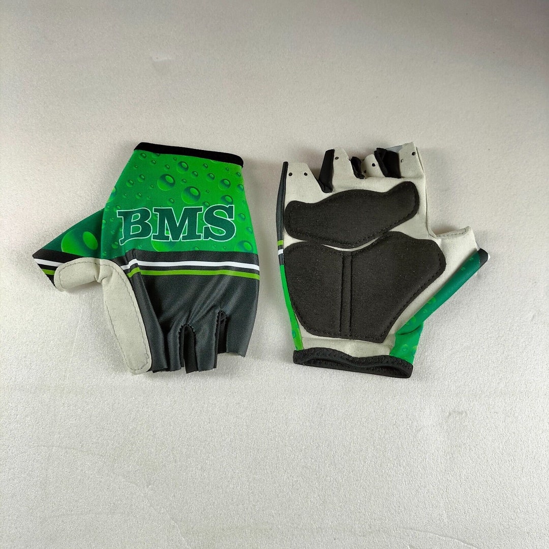 VINTAGE SPORT Gloves Green Bms Sports Palm Resistant Non-slip Cycling ...
