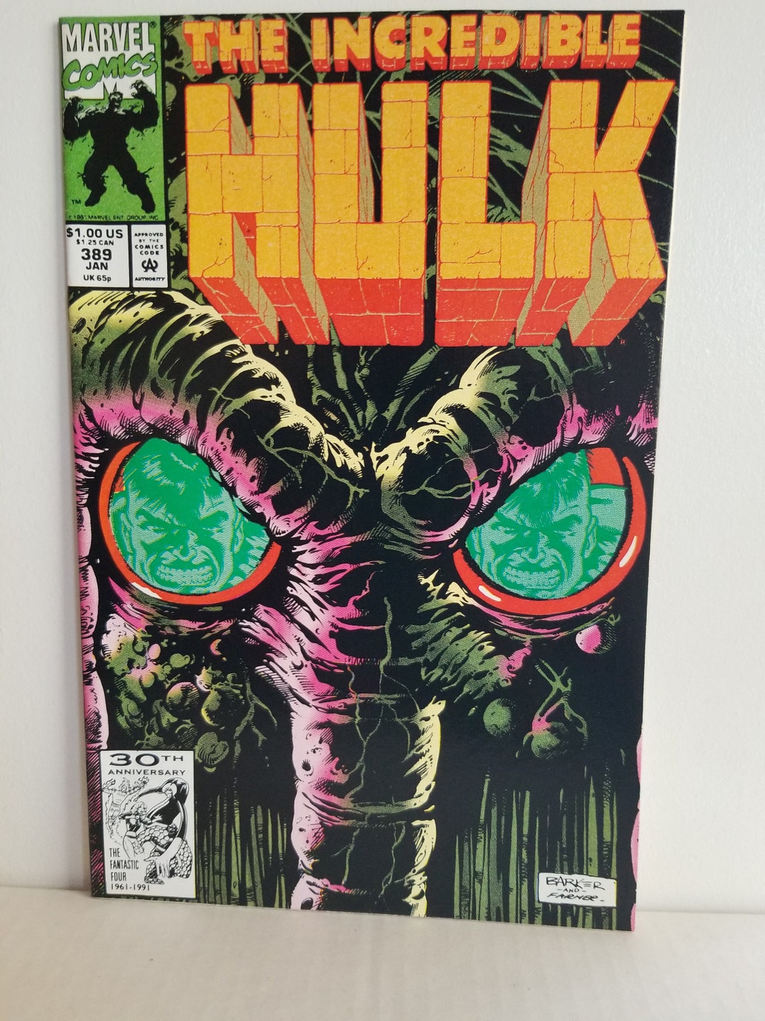 1992 INCREDIBLE HULK #389 ~ Hulk, Man-thing, the Glob - Etsy