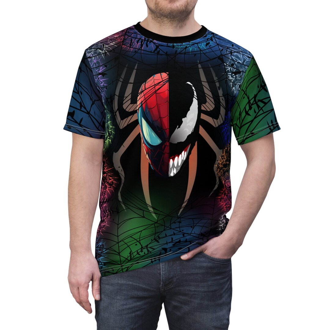 Colorful Spiderman-venom Theme "all Over Print" Unisex Cut & Sew T ...