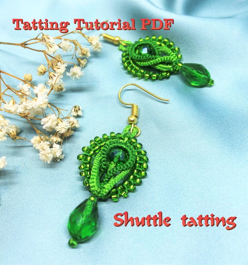 Tatting Earrings Pattern, Tatted Tatting Tutorial for Beginners, PDF ...