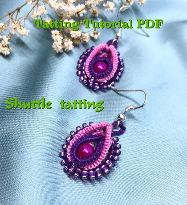 Tatting Earrings Pattern, Tatted Tatting Tutorial for Beginners, PDF ...