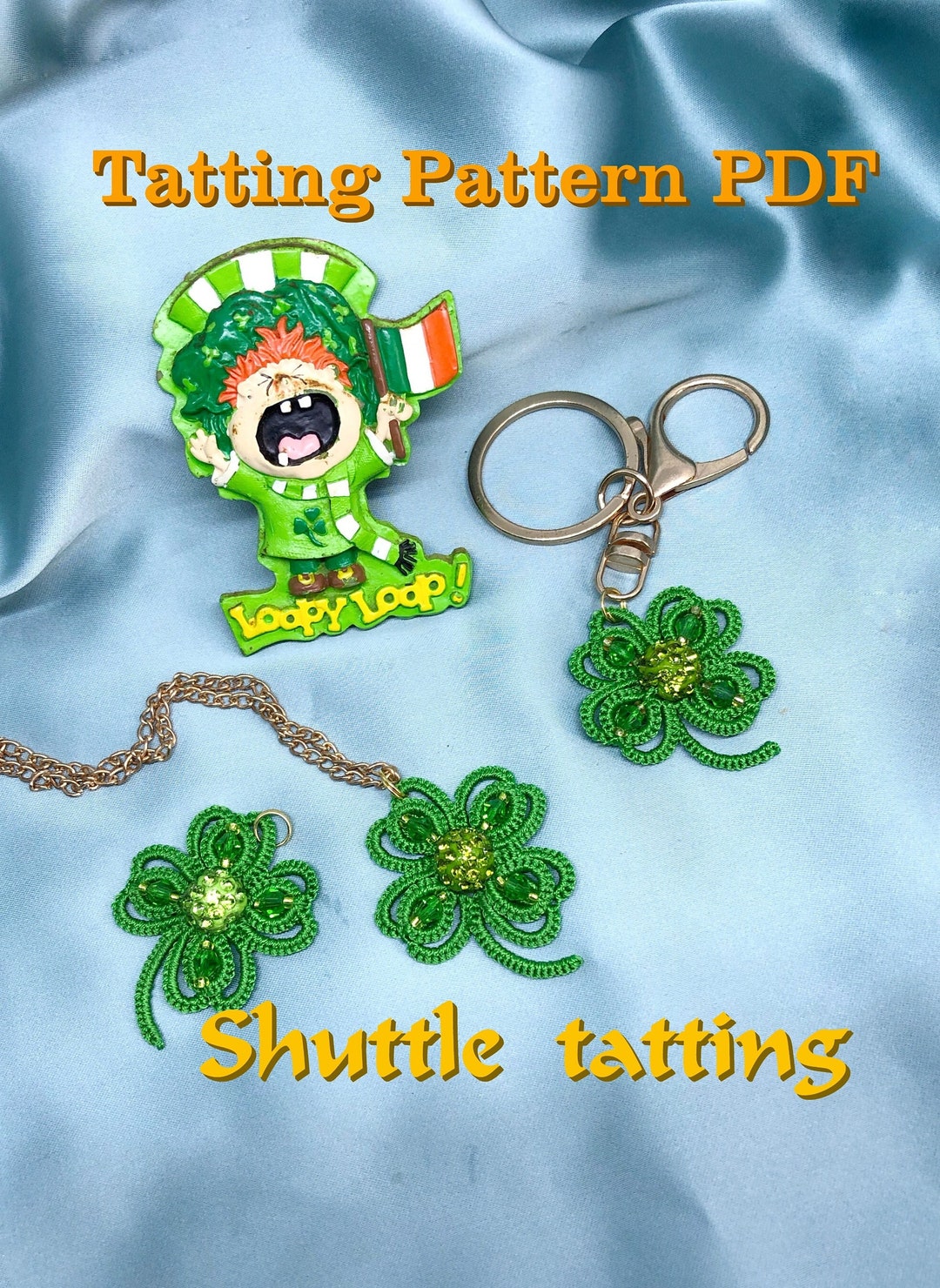 Tatting Pattern Tutorial Four Leaf Clover Pendant, for Beginners ...