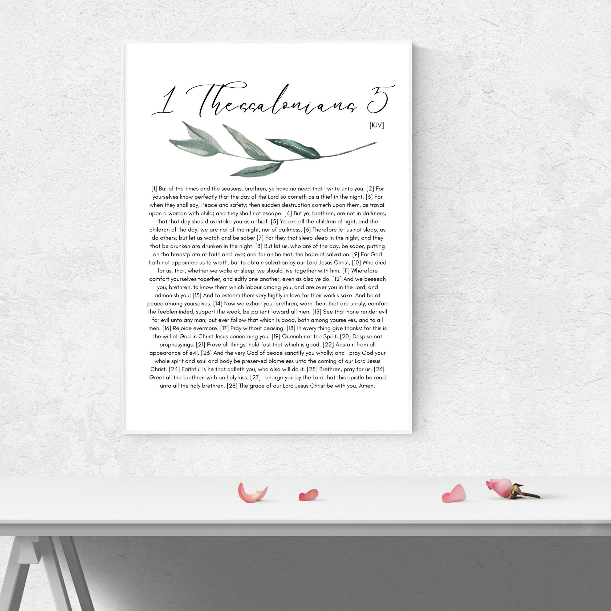 1 Thessalonians 5 Scripture Wall Art, Rejoice Evermore, Pray Without ...