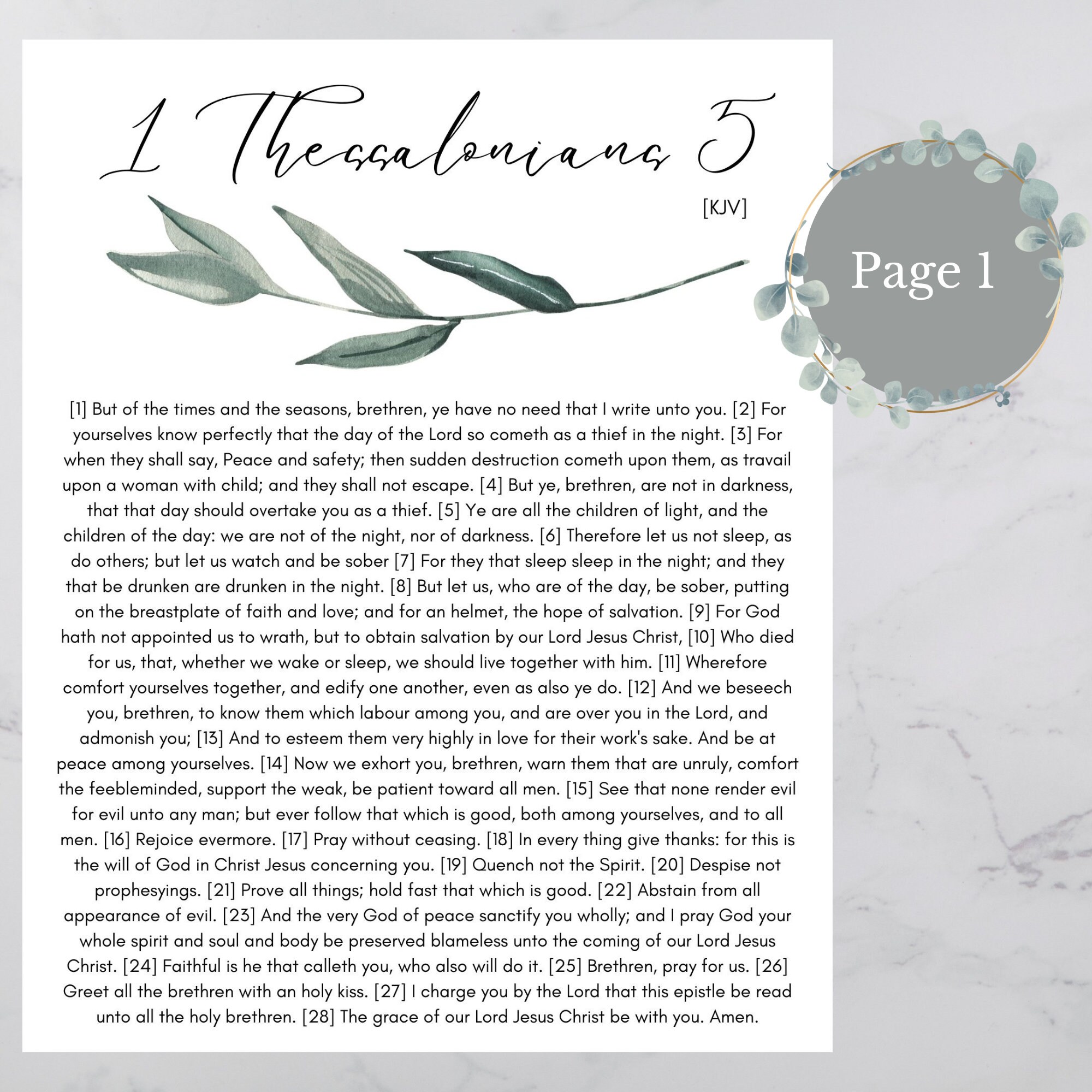 1 Thessalonians 5 Scripture Wall Art, Rejoice Evermore, Pray Without ...