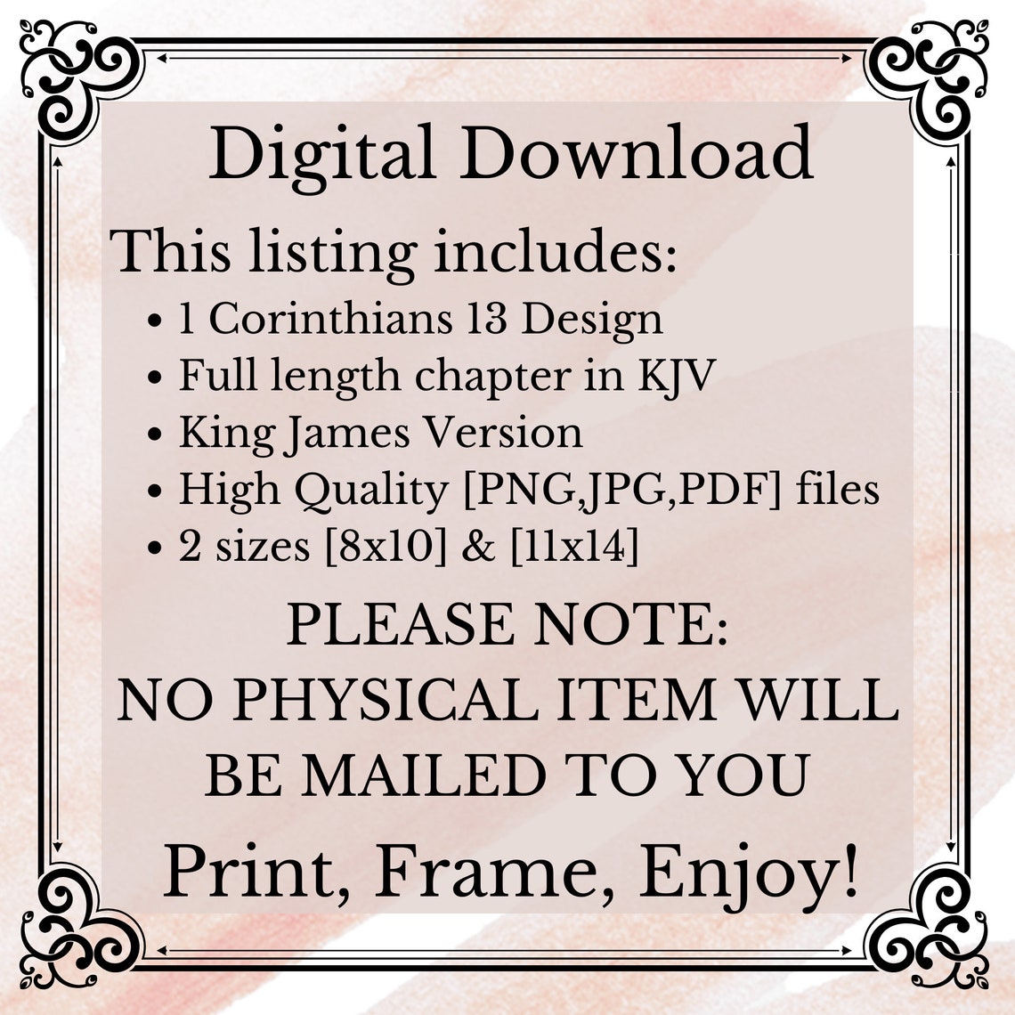 1 Corinthians 13 KJV Scripture Printable Bible Verse Wall | Etsy