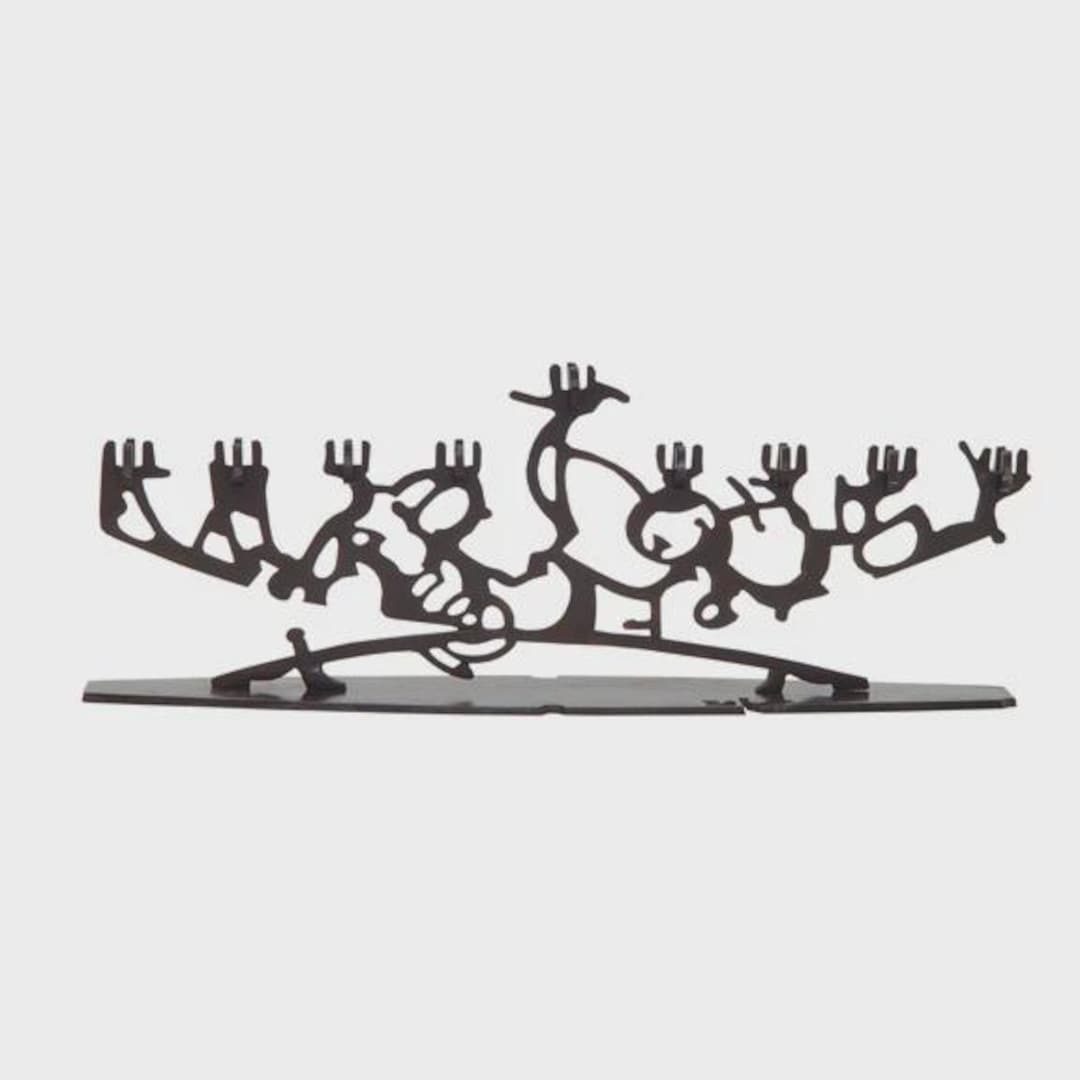 Hanukkah Menorah Collectors Contemporary Dark Brown Artist R.W. Stoller ...