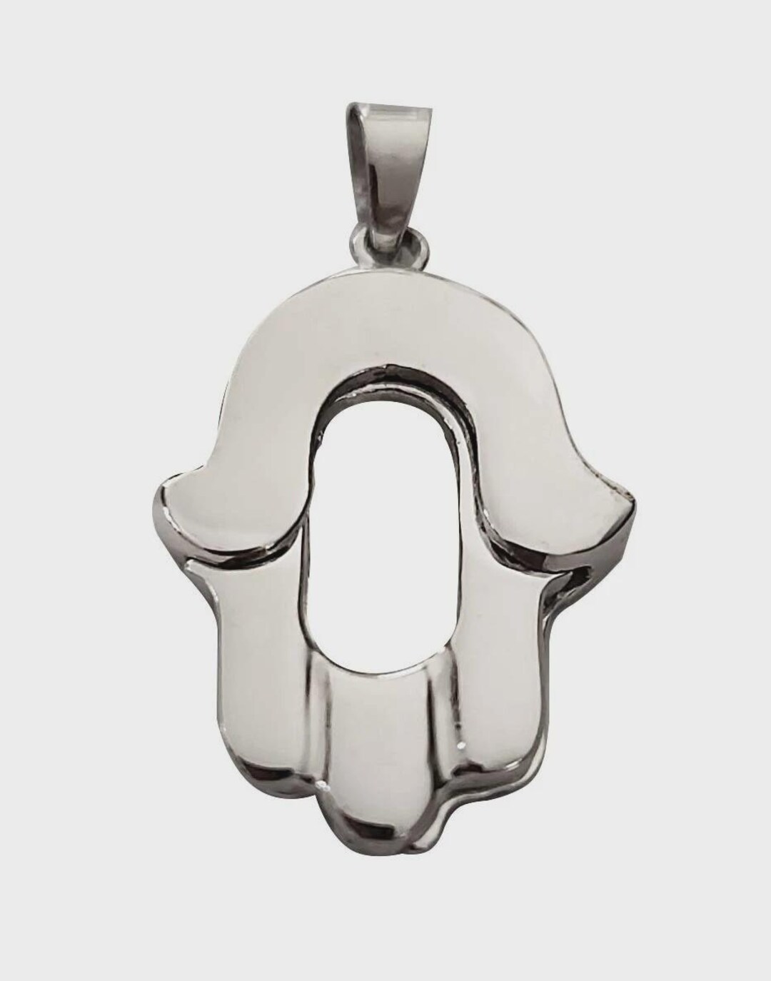 14K Shiny White Gold Hamsah Cut Out Pendant 2.15g - 26mmh #18 - Etsy
