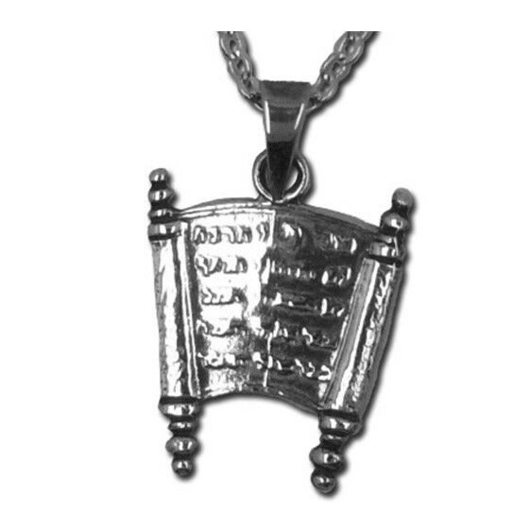Sterling Silver Torah Scroll Pendant Design 0.75" Tall - Etsy