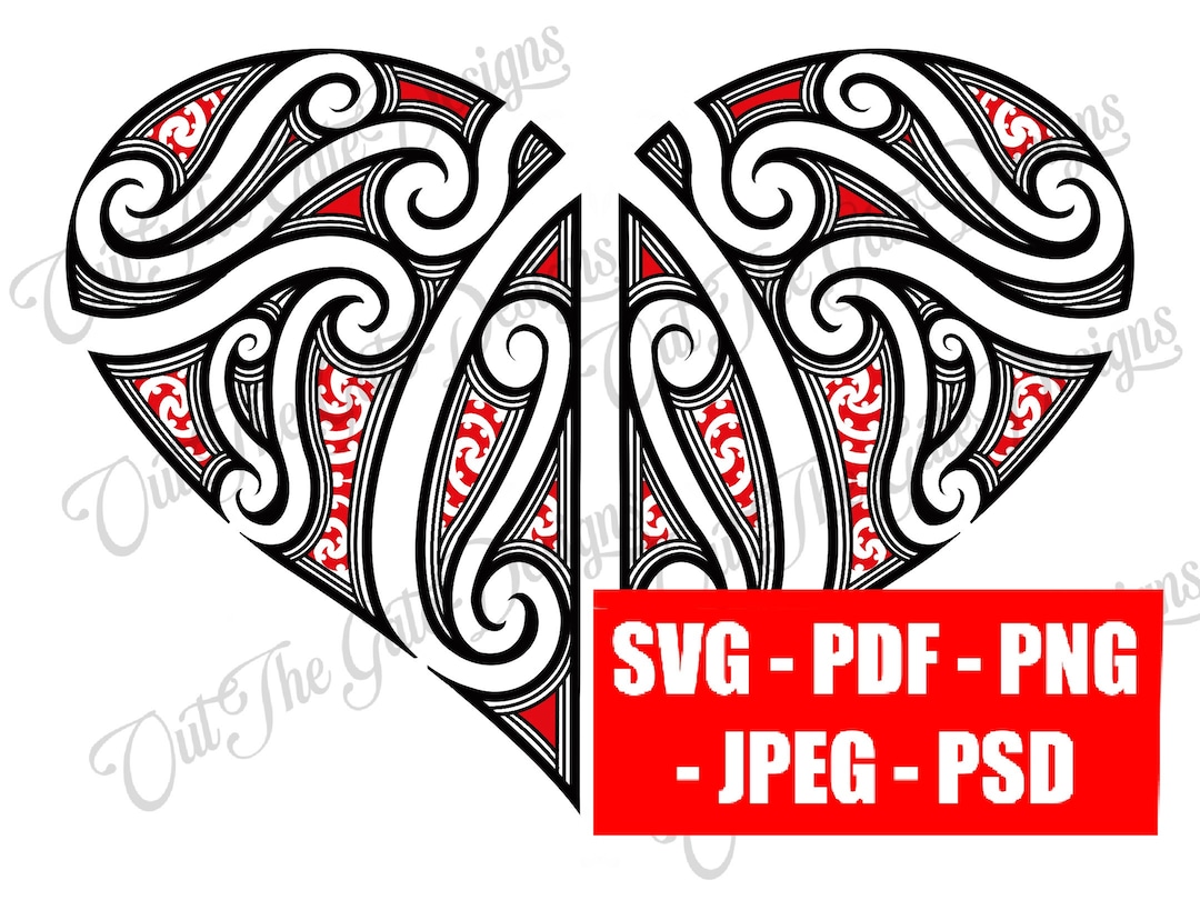 Maori Heart Svg Maori Svg New Zealand Art Aroha Love - Etsy Australia