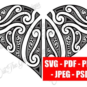 Maori Heart Svg, Maori Svg, New Zealand Art, Aroha, Love, Layered Svg ...