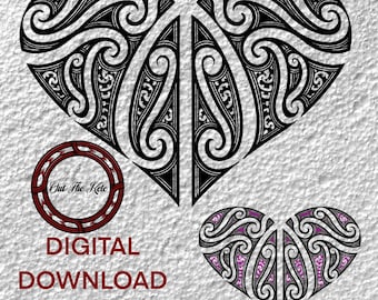 Māori Heart Svg, PNG, Aroha, Love, Layered, Bundle, Māori Art, NZ - Etsy