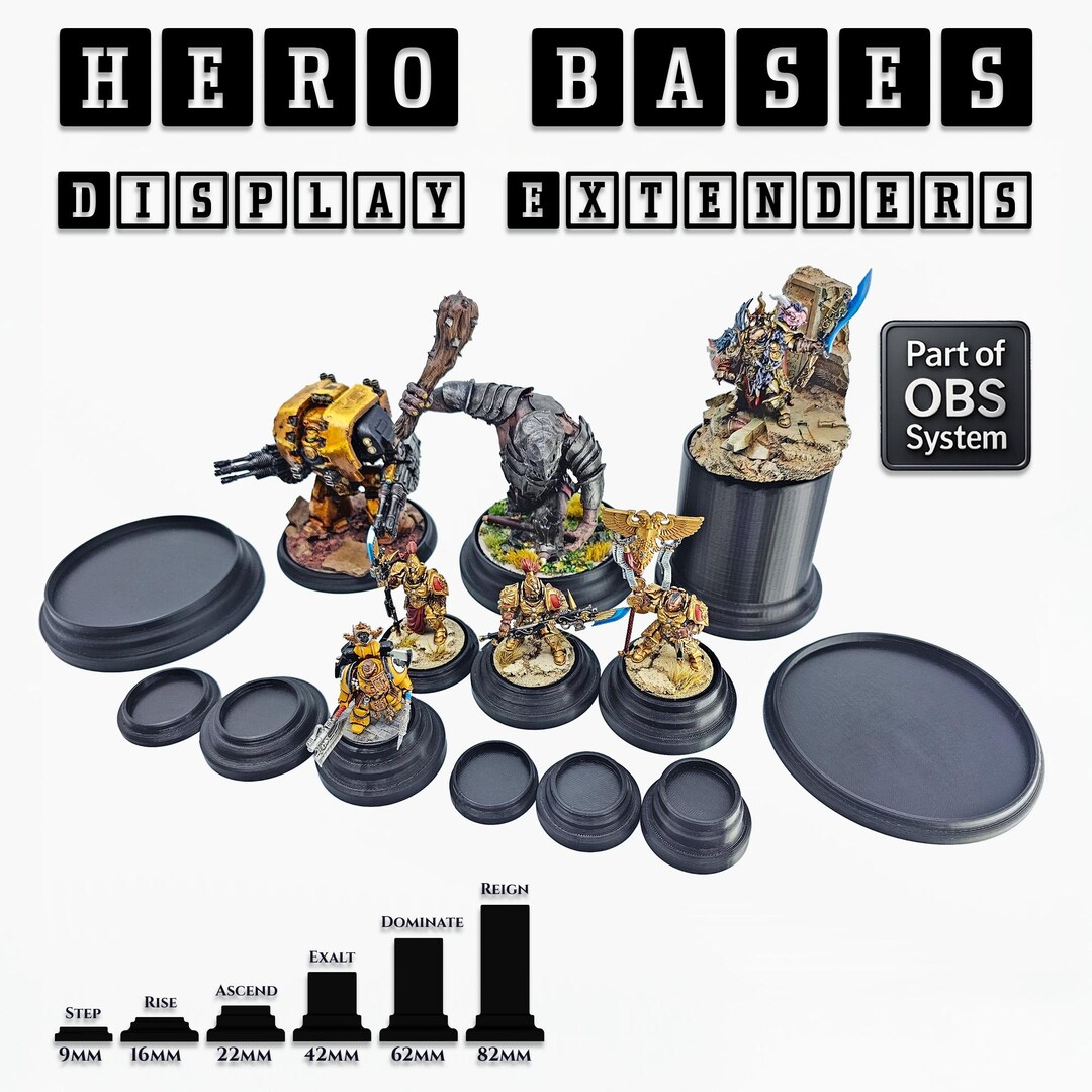 Hero Bases Round Display Extenders Gaming Base to Exhibition Plinth 6 ...