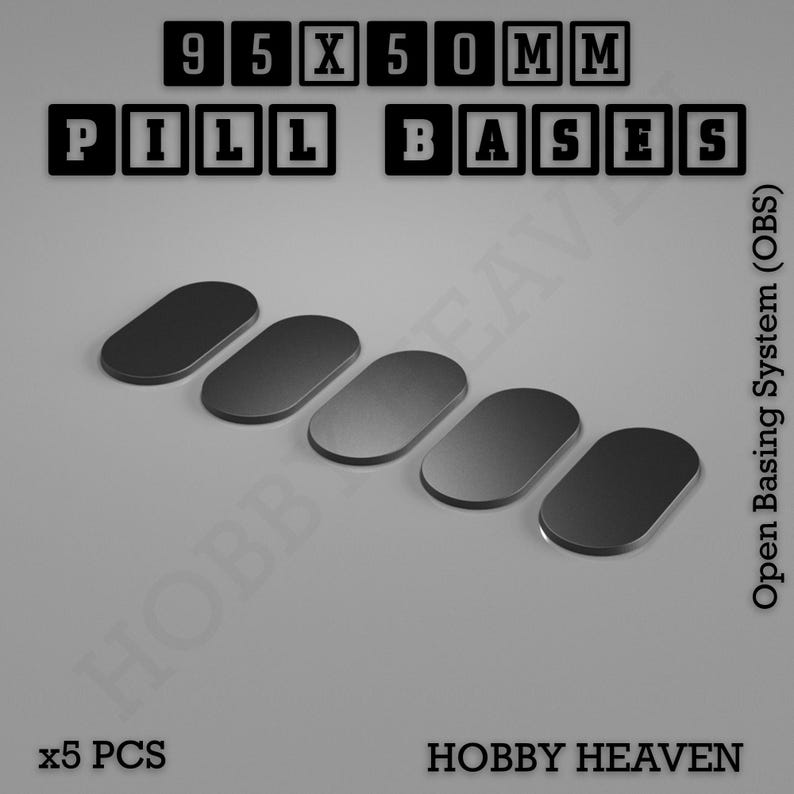 Pill Shape Wargaming Bases 30mm-190mm | Stadium Oval Bases for ...