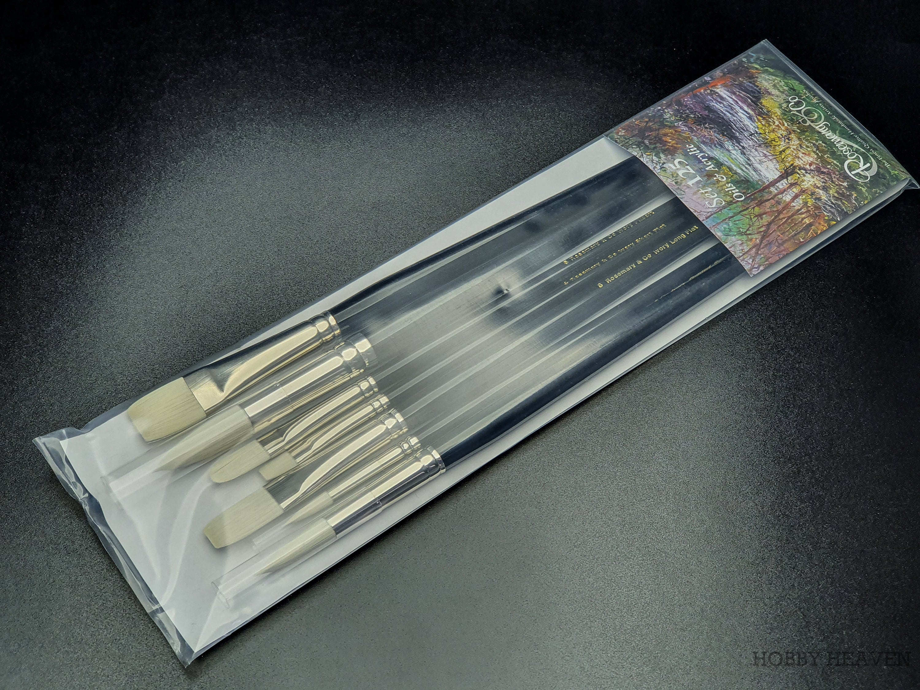 Rosemary & Co Set 125 Ivory Oils and Acrylics Set of 7 Brushes Fast ...