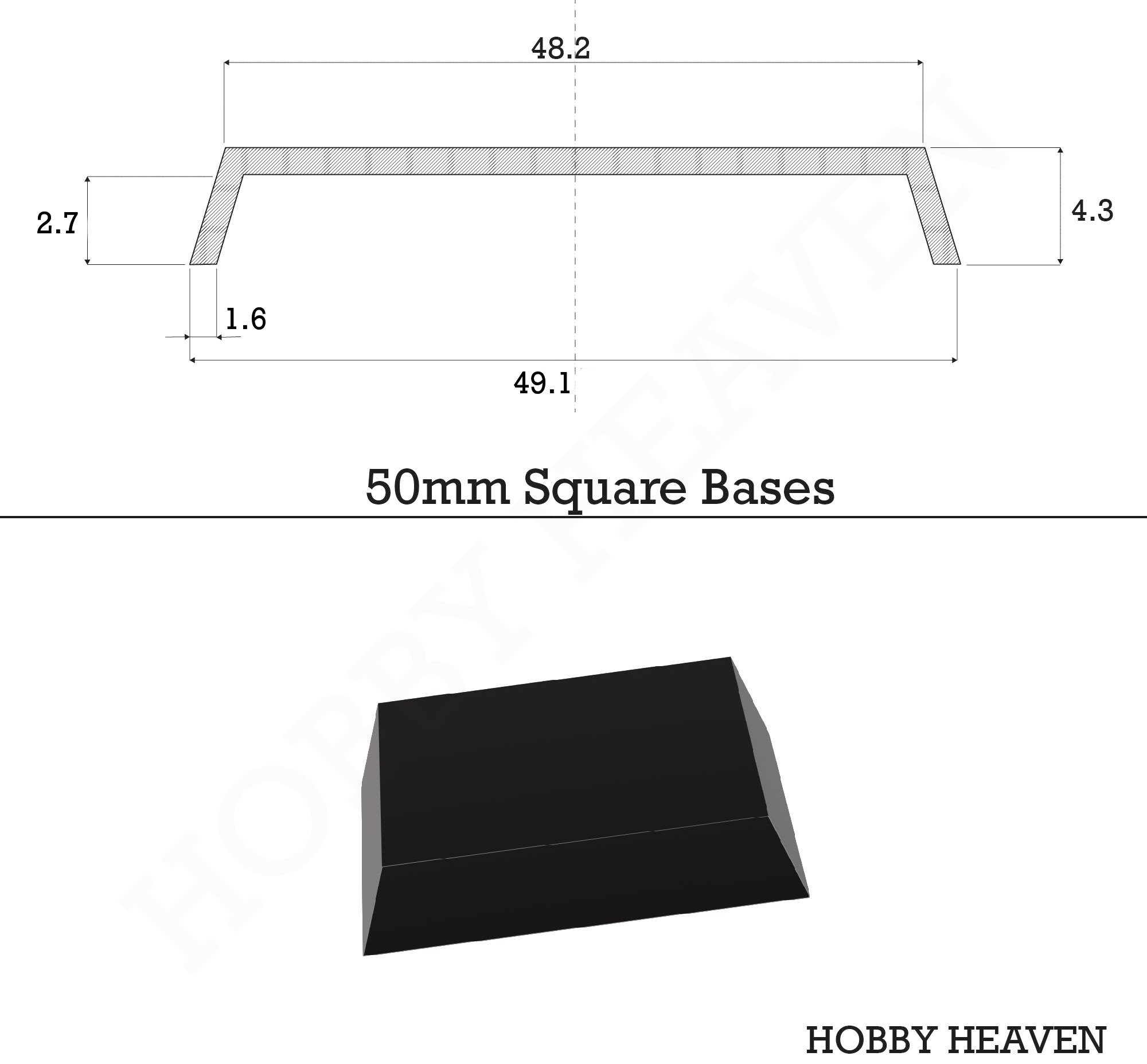 Wargaming 50mm Square Plastic Bases Warhammer - Etsy