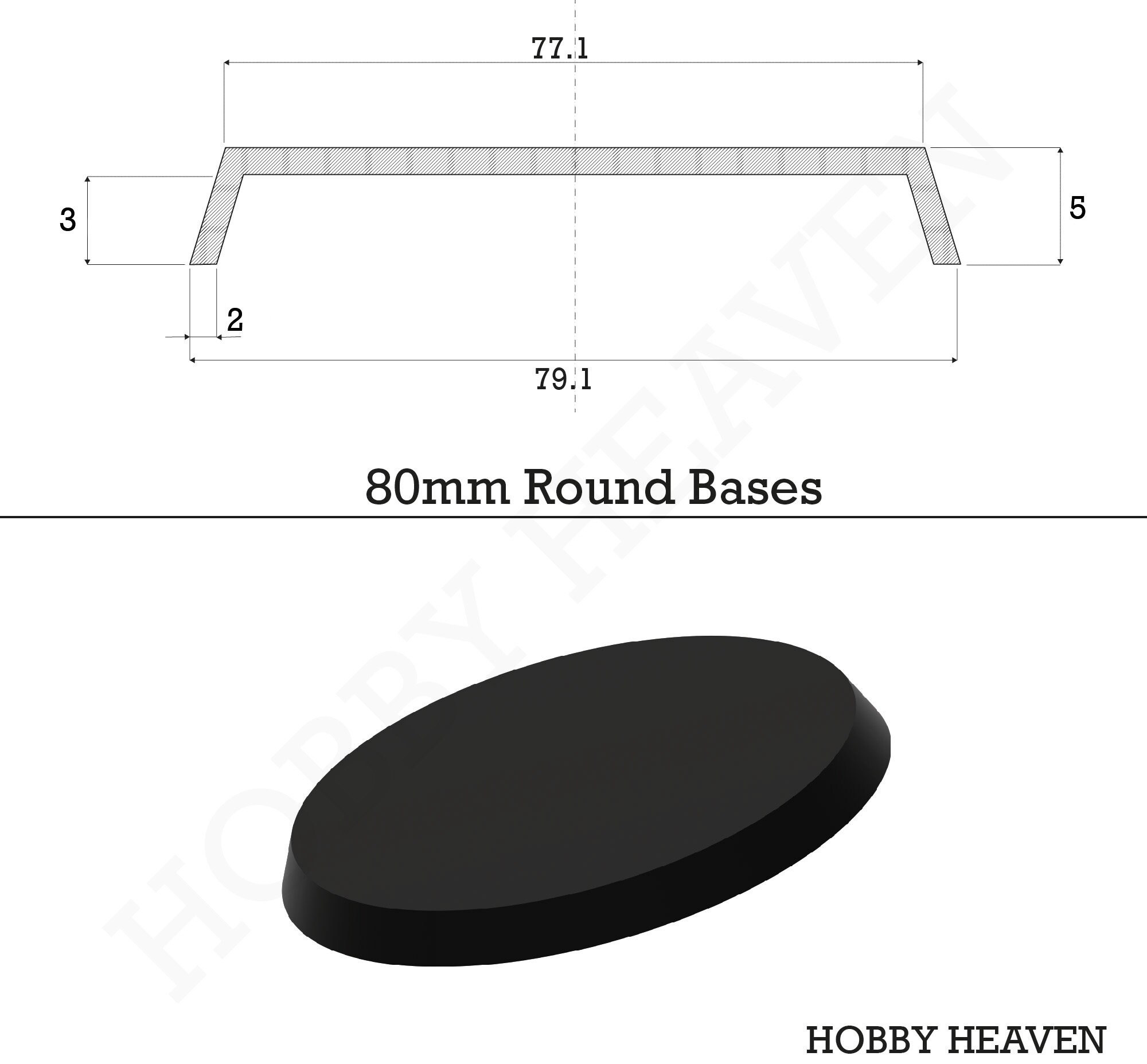 Wargaming 80mm Round Plain Plastic Bases Warhammer - Etsy
