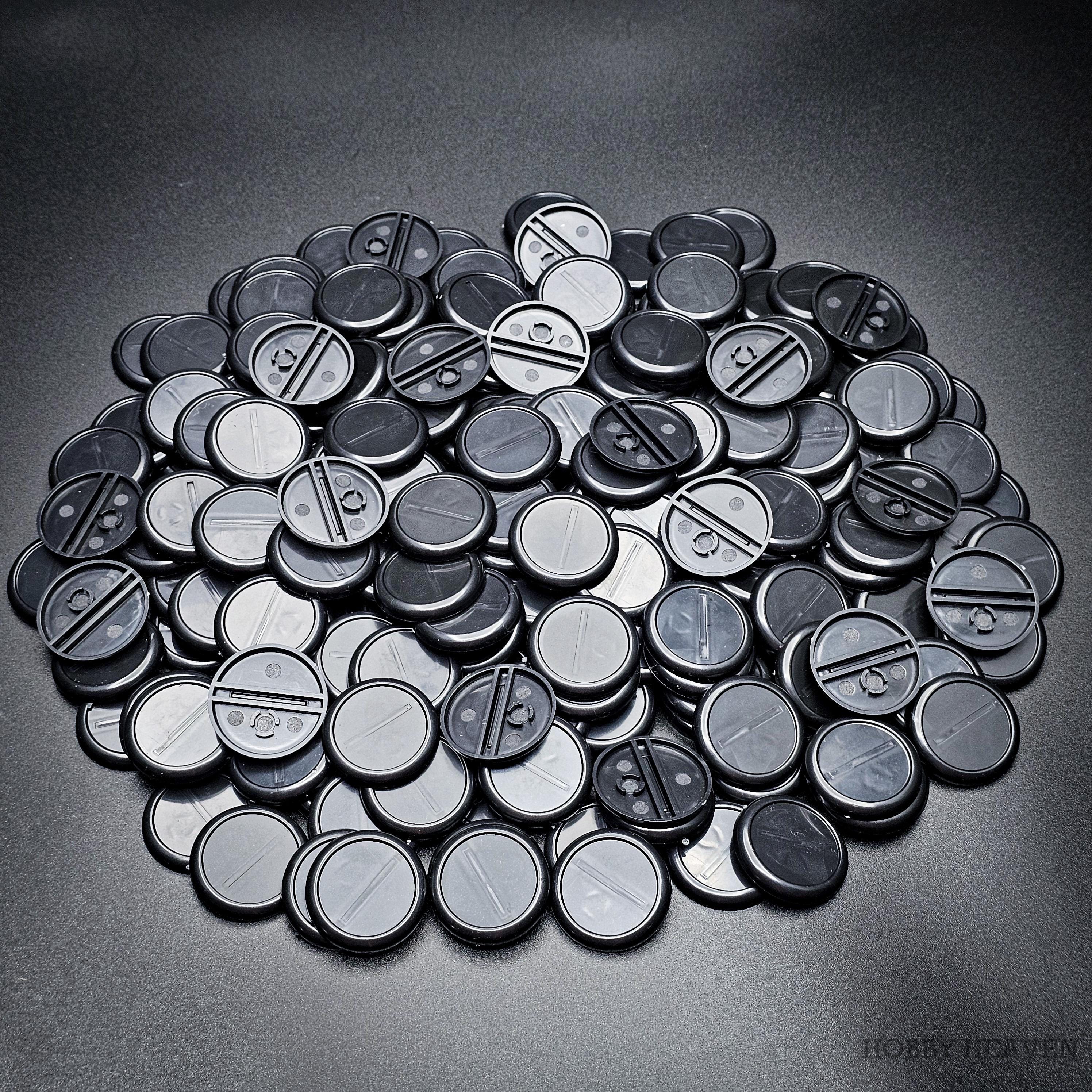 30mm Round Wide Lip Slotted Bases, ABS Plastic Miniature Wargaming Base ...