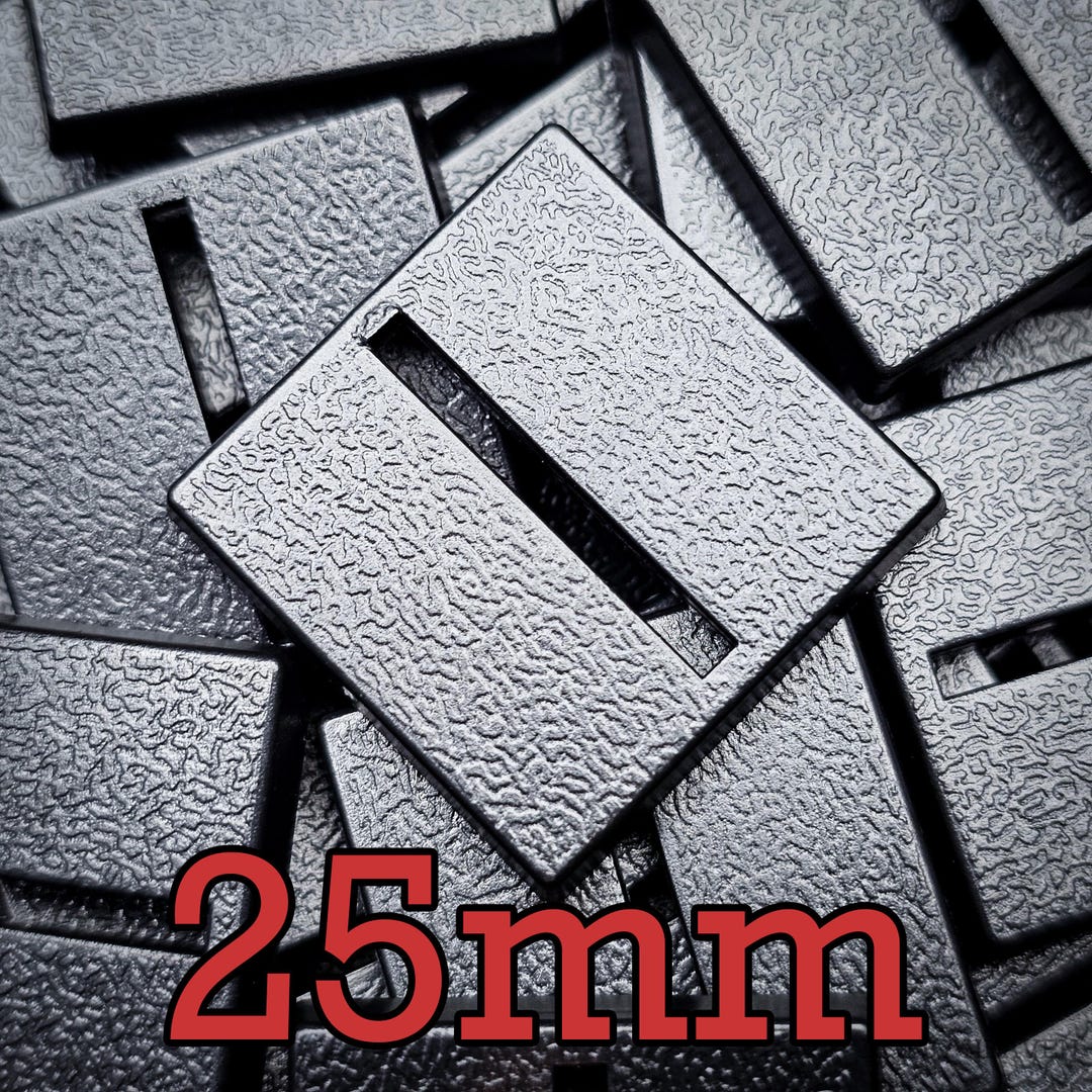 Wargaming 25mm Square Parallel Slotted Plastic Bases for Wargames ...