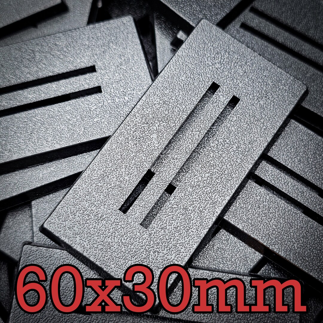60x30mm Rectangle Slotted Bases, ABS Plastic Miniature Wargaming Base ...