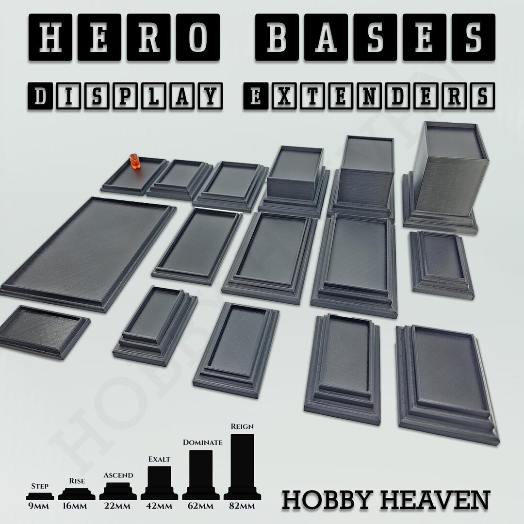 Hero Bases Square Rectangle Extenders | Gaming Base to Display Plinth ...