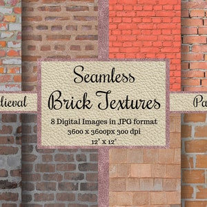 Seamless Brick Textures, Medieval Wall Brick Patterns, Tile Rustic ...