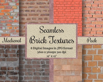 Seamless Tile TEXTURES Square BRICK Patterns Tileable - Etsy