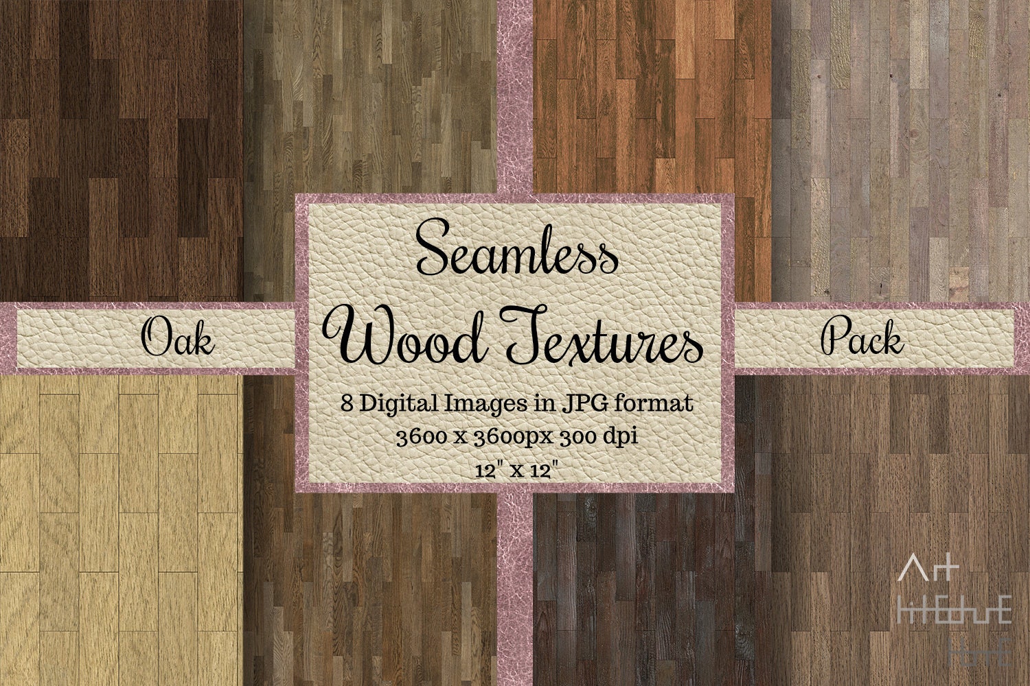 Seamless Wood Textures, Seamless Oak Wood Patterns, Dark Brown Digital ...