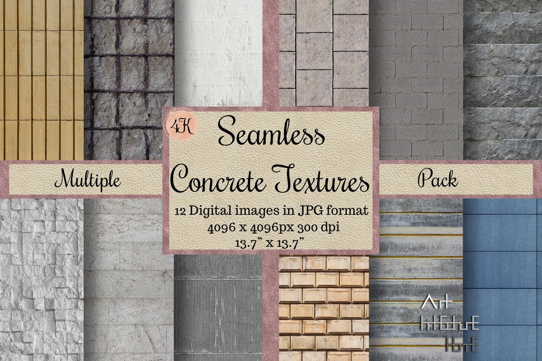 Seamless Concrete Textures, Multiple Color, Wall Pattern, Stone ...
