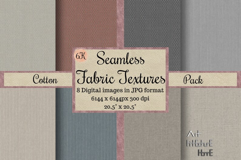 68 Seamless Fabric Textures, Seamless Fabric Patterns, Textile Digital Papers, Printable ...