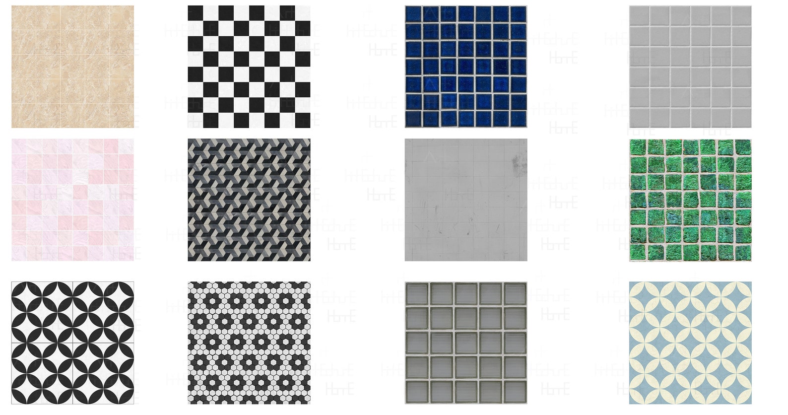 Seamless Tile TEXTURES, Geometric BRICK Patterns, Tileable Dollhouse ...