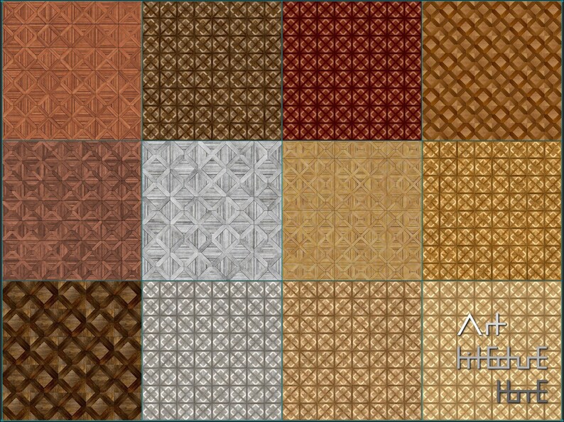 Seamless Baroque Wood Textures, Square Parquet, Flooring Patterns, Wood ...