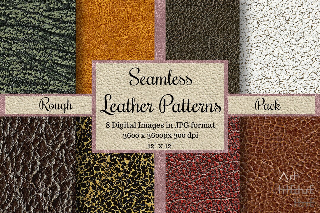 Seamless Leather Patterns, Seamless Textures, Digital Papers, Printable ...