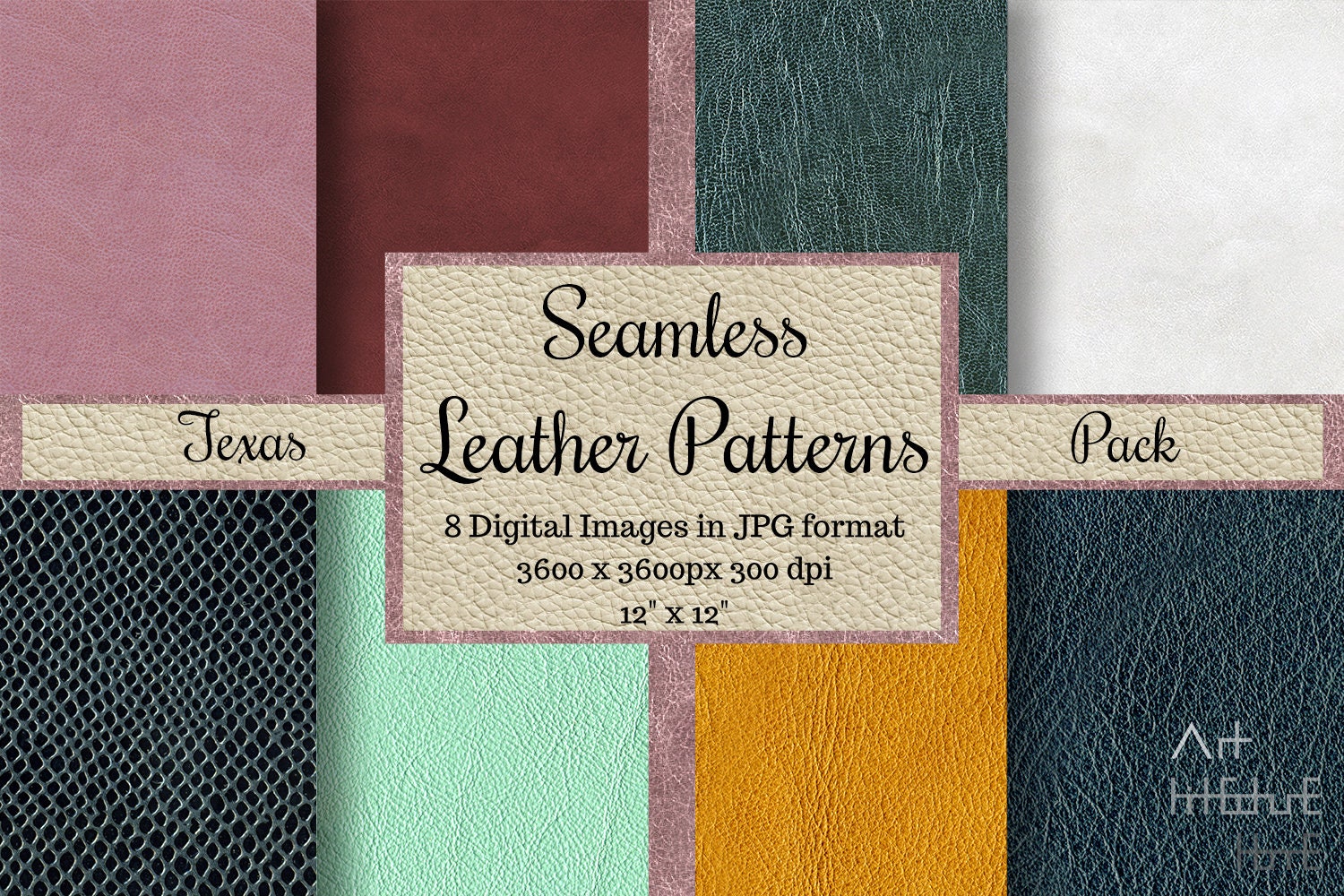 64 Seamless Leather Patterns, Seamless Textures, Digital Papers ...