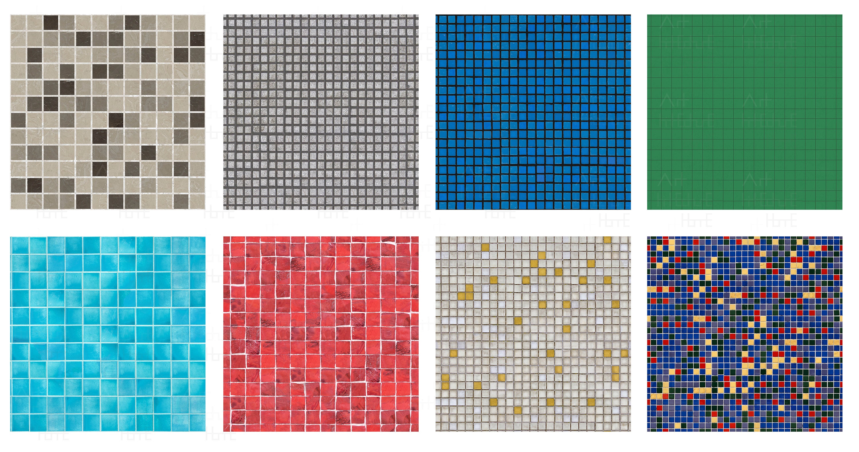 Seamless Colorful Tile TEXTURES, BRICK Patterns, Tileable Dollhouse ...
