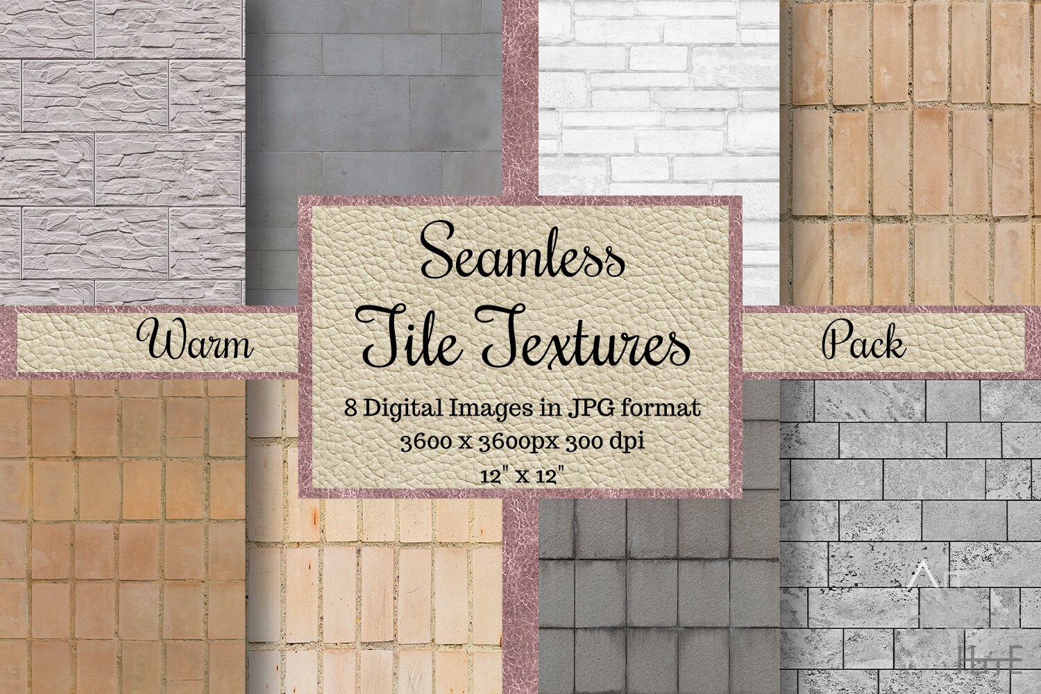 Seamless Tile Textures, Square Brick Patterns, Wall Digital Papers for ...
