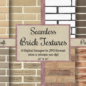 64 Seamless Brick Textures, Wall Brick Patterns, Stone Tile Digital ...
