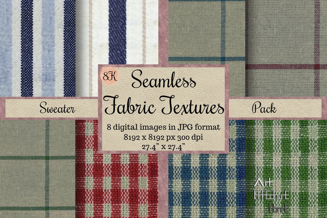 Seamless Sweater Fabric Textures, Lined Pattern Textile, 8K Digital ...
