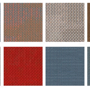 SEAMLESS Metal Sheet Textures, Steel Patterns, Metal Panel Digital ...