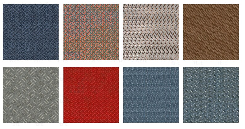 SEAMLESS Metal Sheet Textures, Steel Patterns, Metal Panel Digital ...