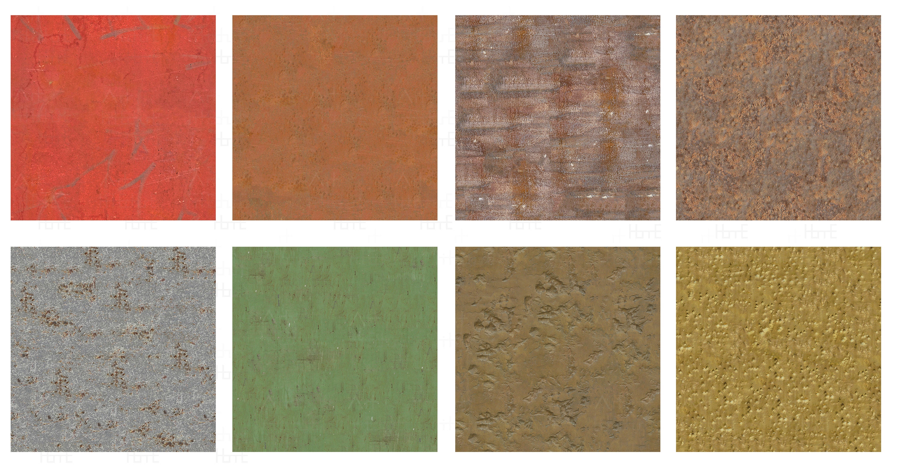 SEAMLESS Metal Textures, Rustic Copper Patterns, Metal Panel Digital ...
