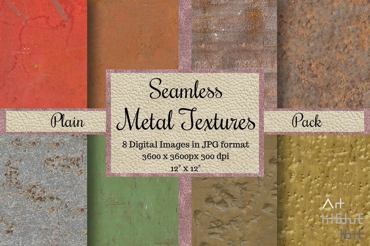76 SEAMLESS METAL TEXTURES, Metal Patterns, Steel Digital Papers ...