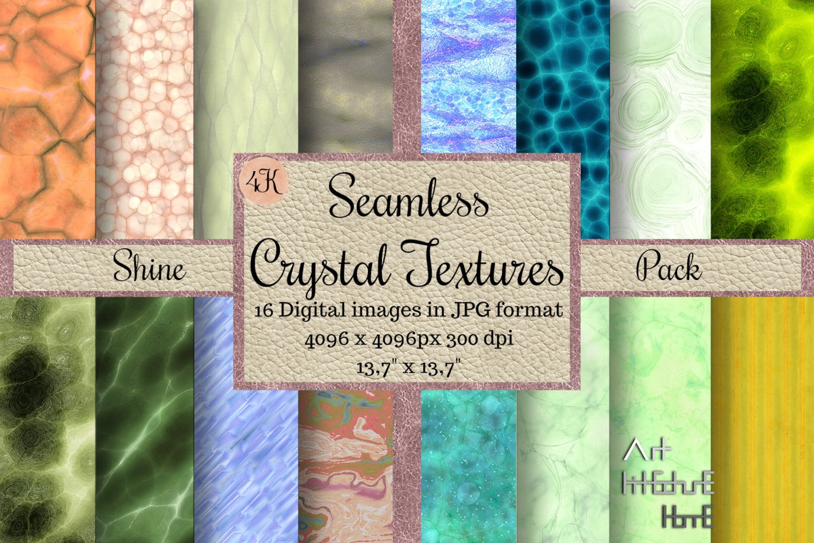 Seamless Crystal TEXTURES, Shiny Glass Patterns, Abstract Liquid ...