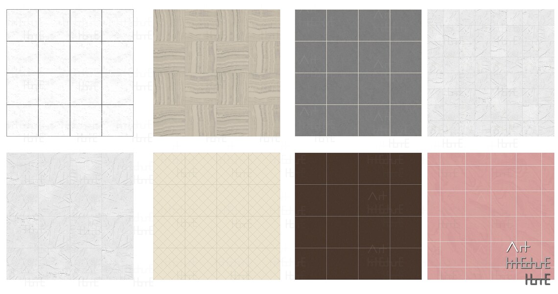 Seamless Soft Tile TEXTURES, Wall Tile Patterns, Dollhouse Digital ...