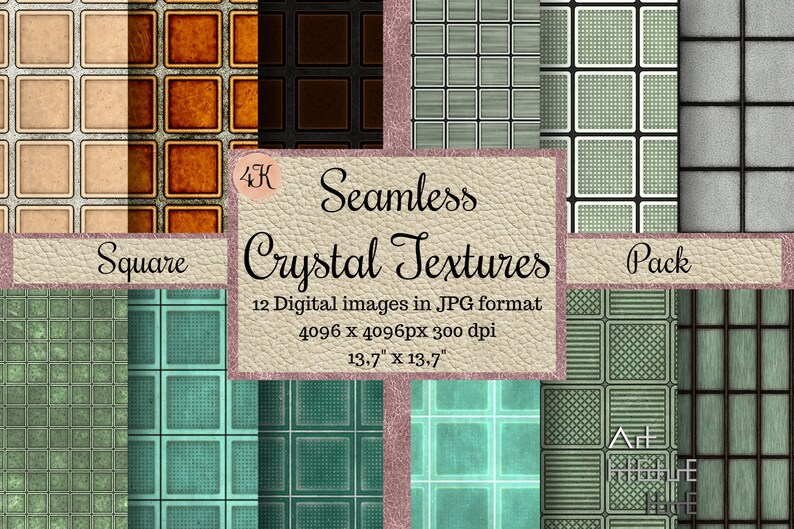 124 Seamless CRYSTAL TEXTURES, GLASS Patterns, Abstract Digital Papers ...
