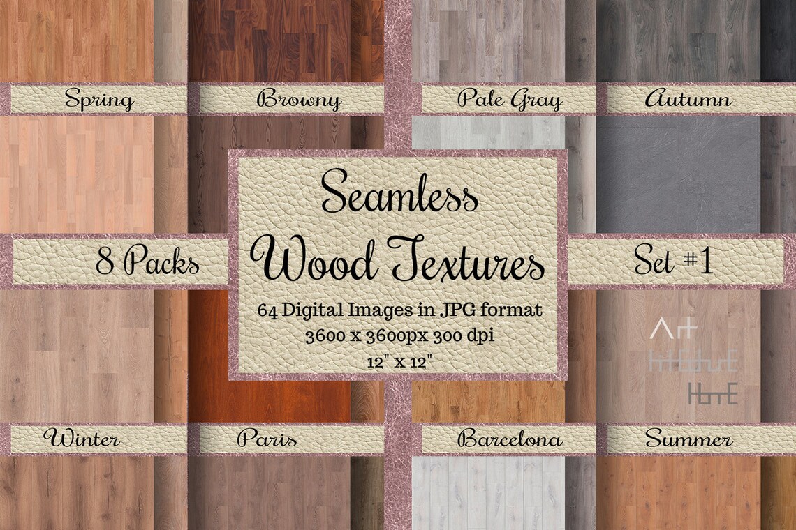 64 Seamless Wood Textures, Seamless Wood Patterns, Digital Papers ...