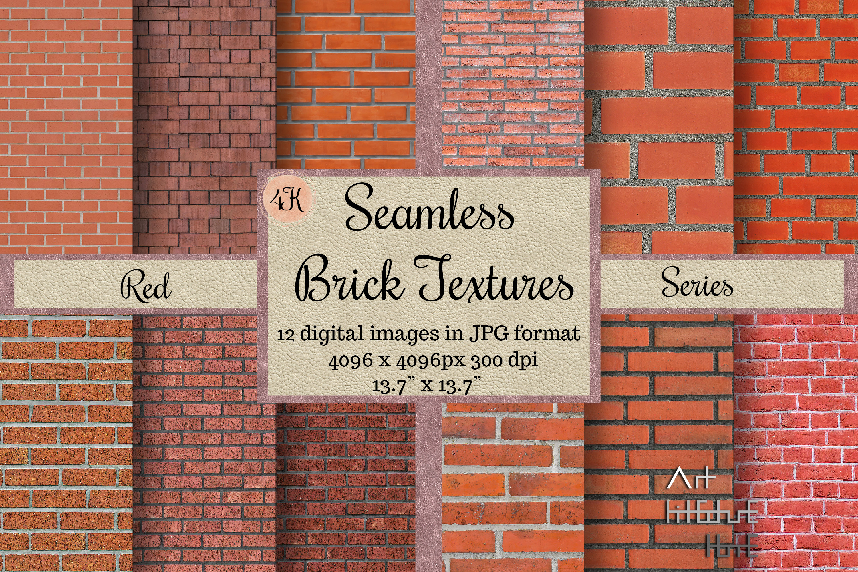 Seamless Red Brick Textures, Tile Patterns, Tileable Wall, Digital ...