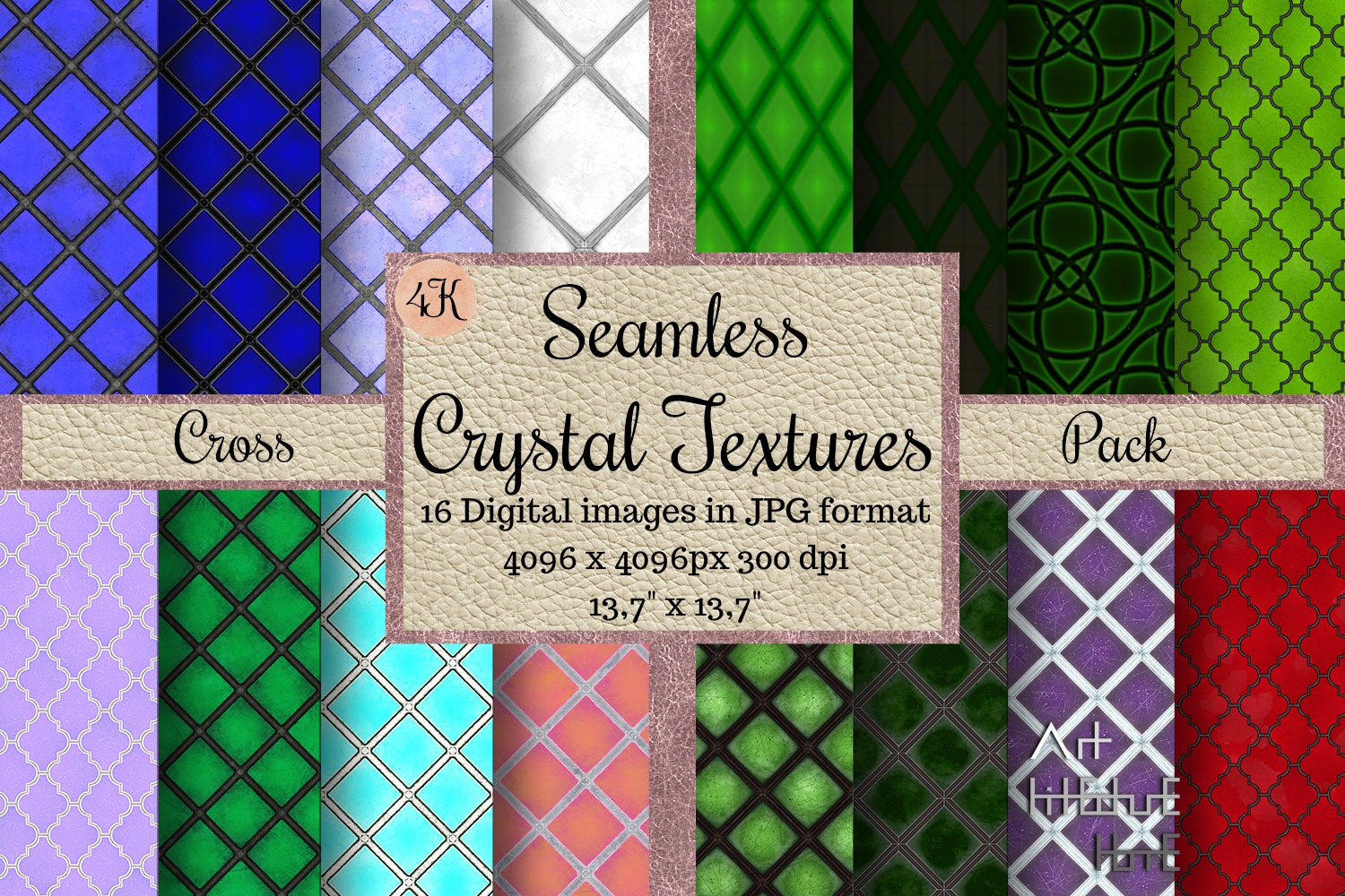 124 Seamless CRYSTAL TEXTURES, GLASS Patterns, Abstract Digital Papers ...