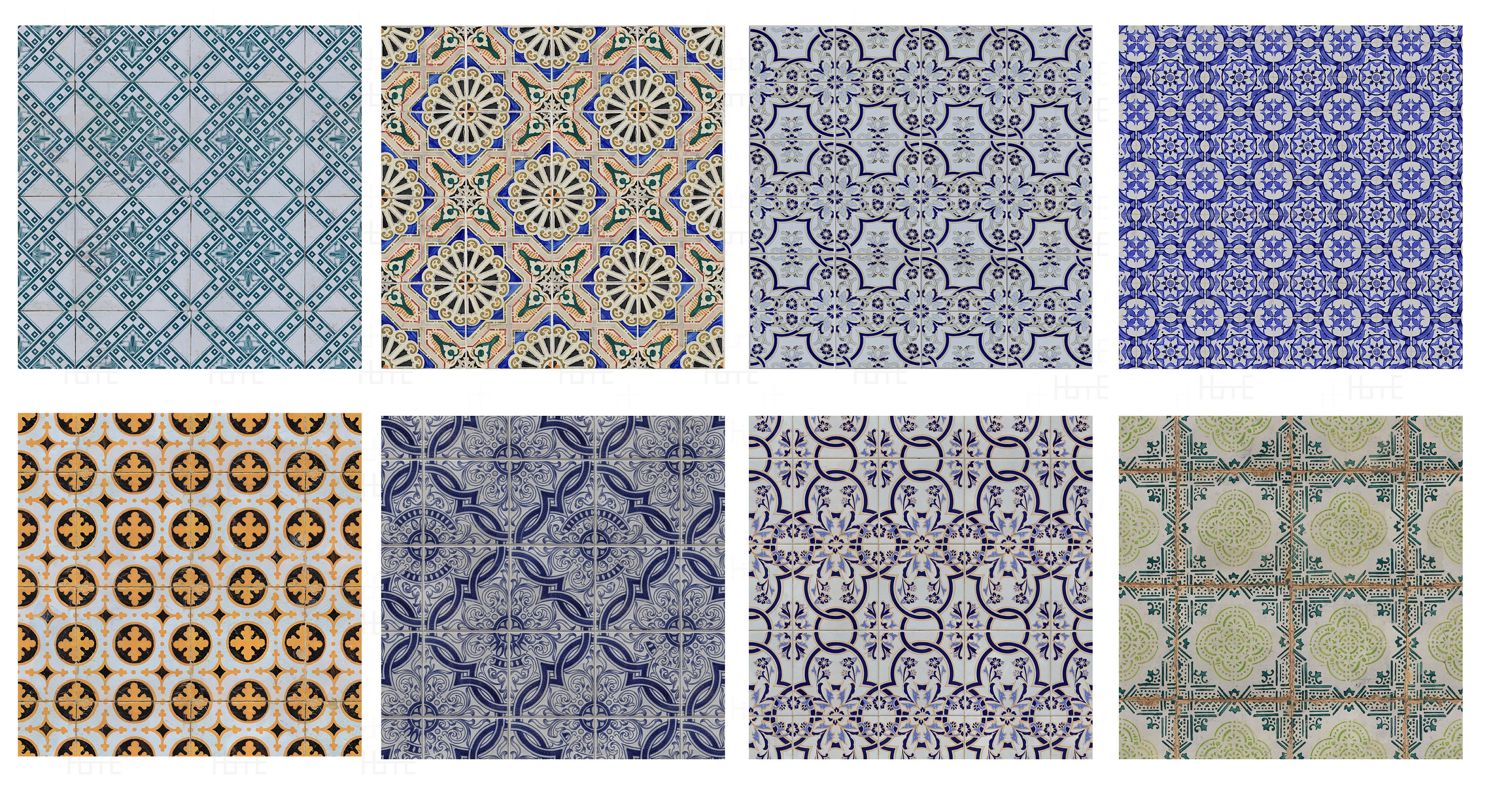 Seamless Arabesque TİLE TEXTURES, Decorative Wall Patterns, Digital ...